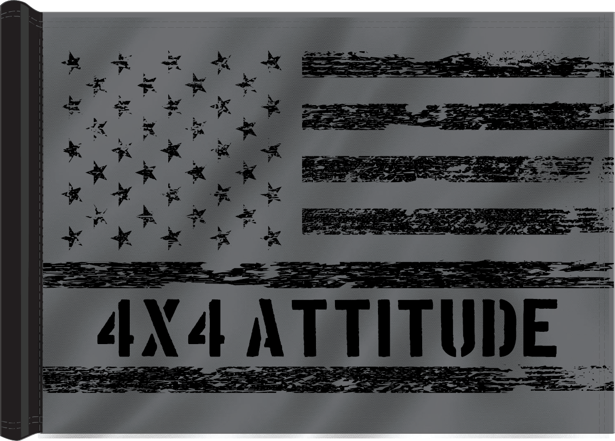 4x4 Attitude Branded USA Black on Grey Trail Flag | 4x4Attitude
