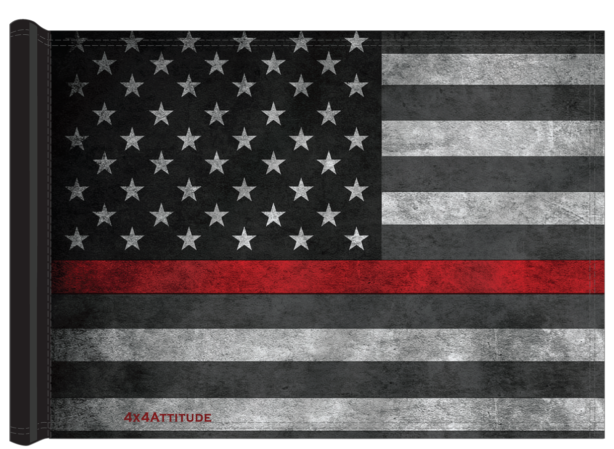 Distressed USA Red Line Trail Flag | 4x4Attitude