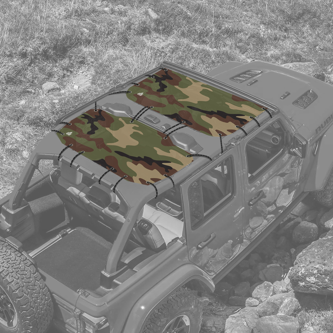 US Armor Jungle Camo Sunshade for JL 4 Door | Sunshades for Jeeps