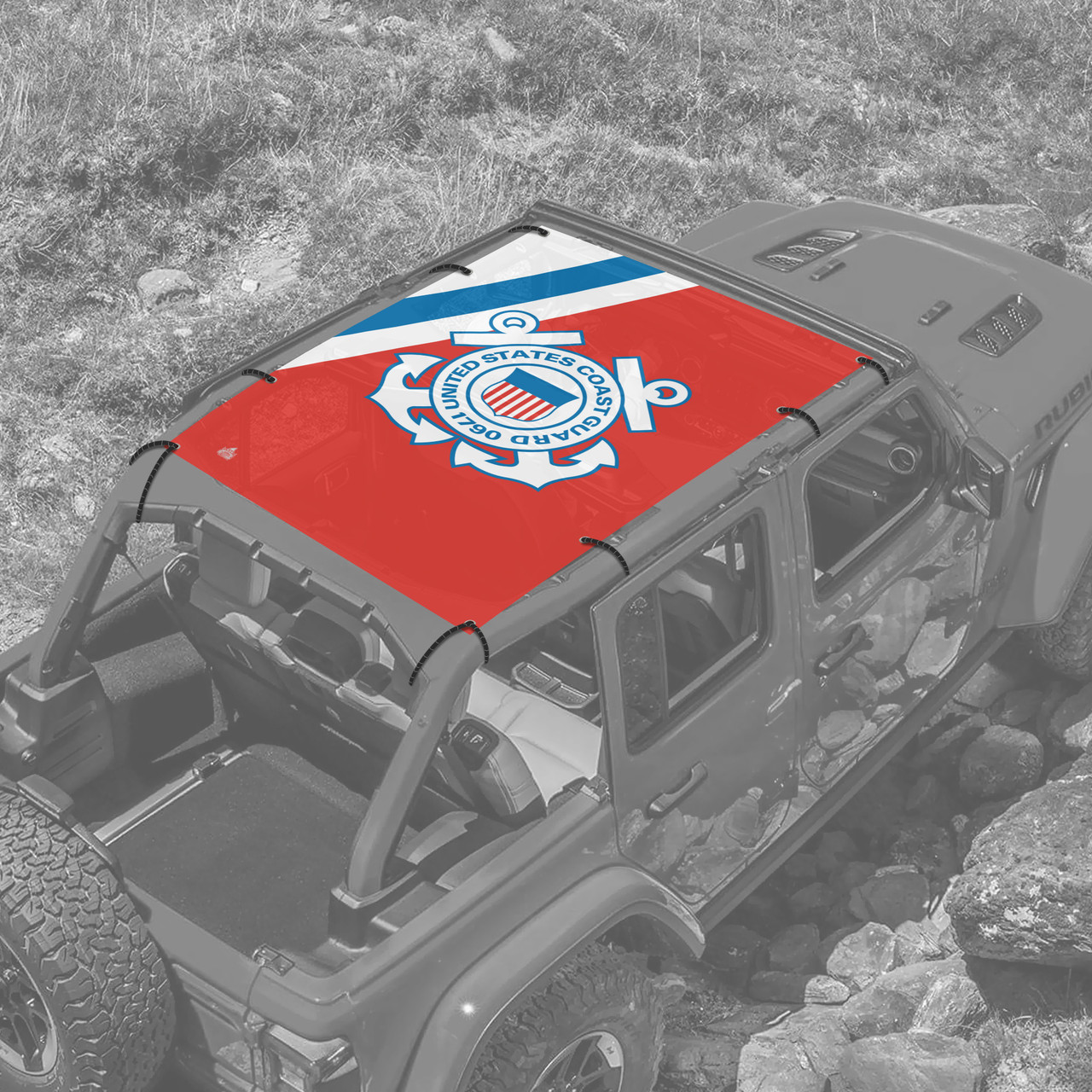 Coast Guard Red for JL 4 Door Sunshade | Sunshades for Jeeps