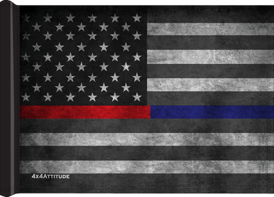 Distressed USA Blue + Red Line Trail Flag | 4x4Attitude