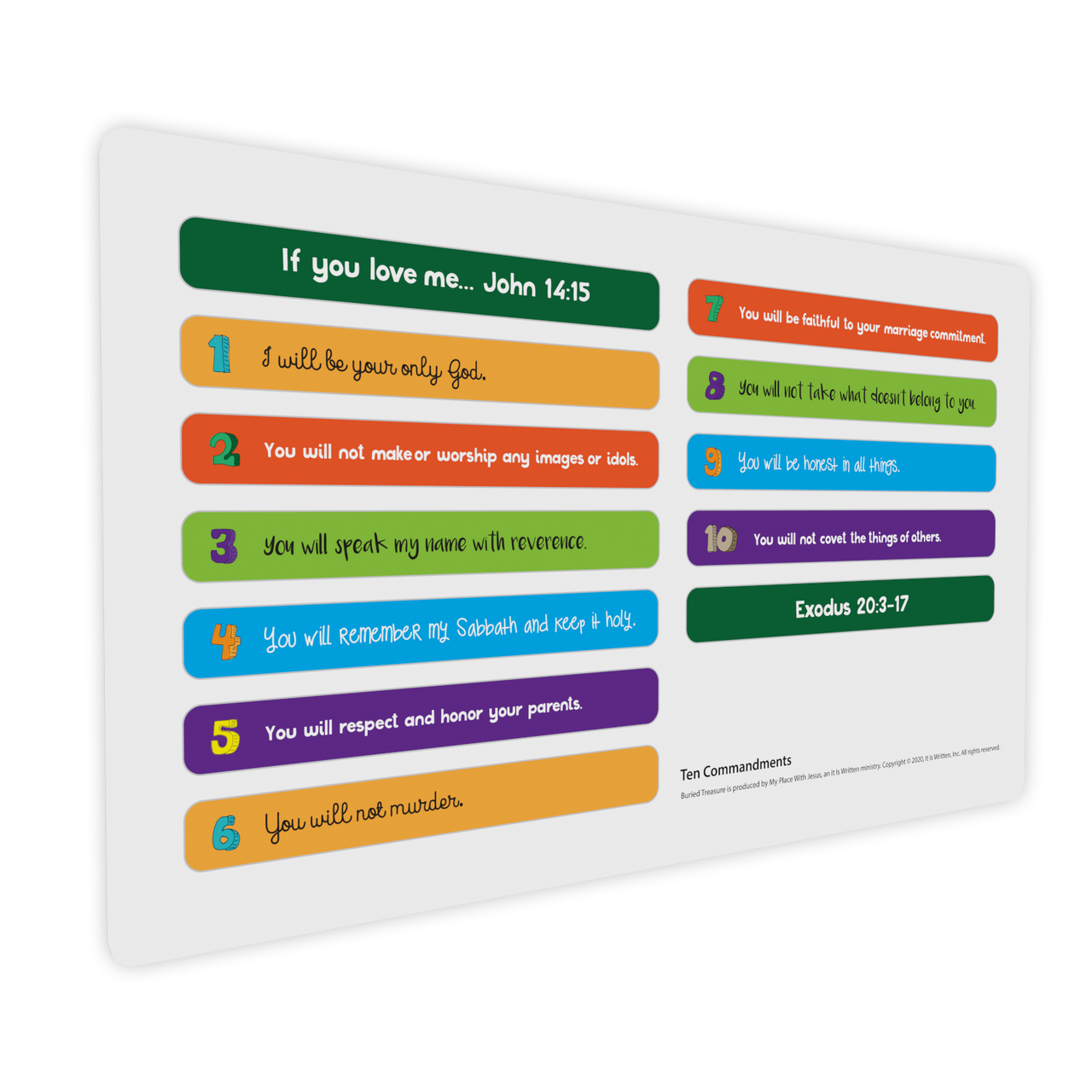 Buried Treasure 10 Commandment Sticker Sheet (11" x 6.5") - itiswritten ...