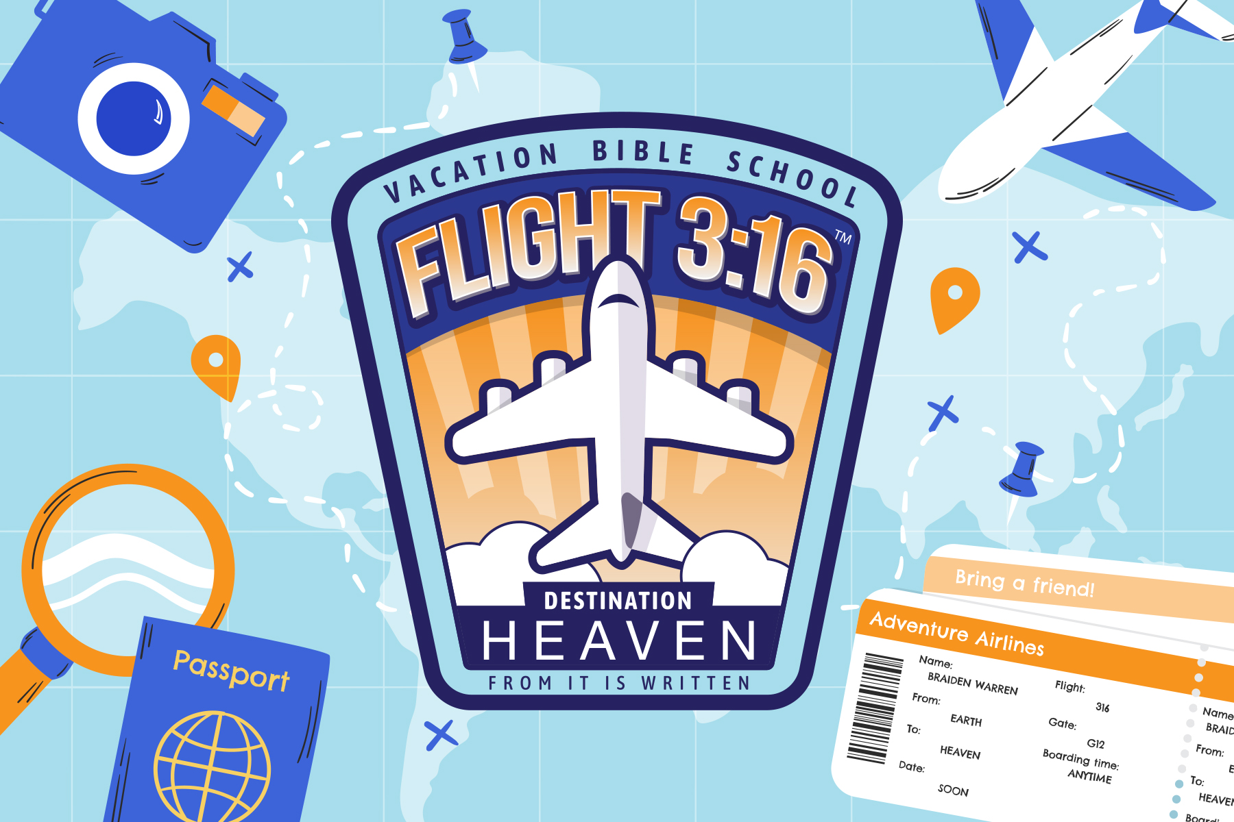 Flight 3:16 Invitation Postcard