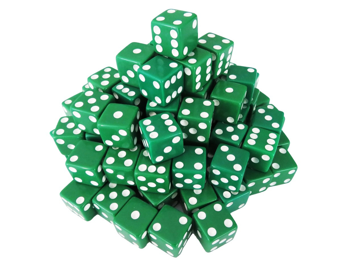 1000 Count - 16mm Green Dice w/ White Pips - Hobby Monsters
