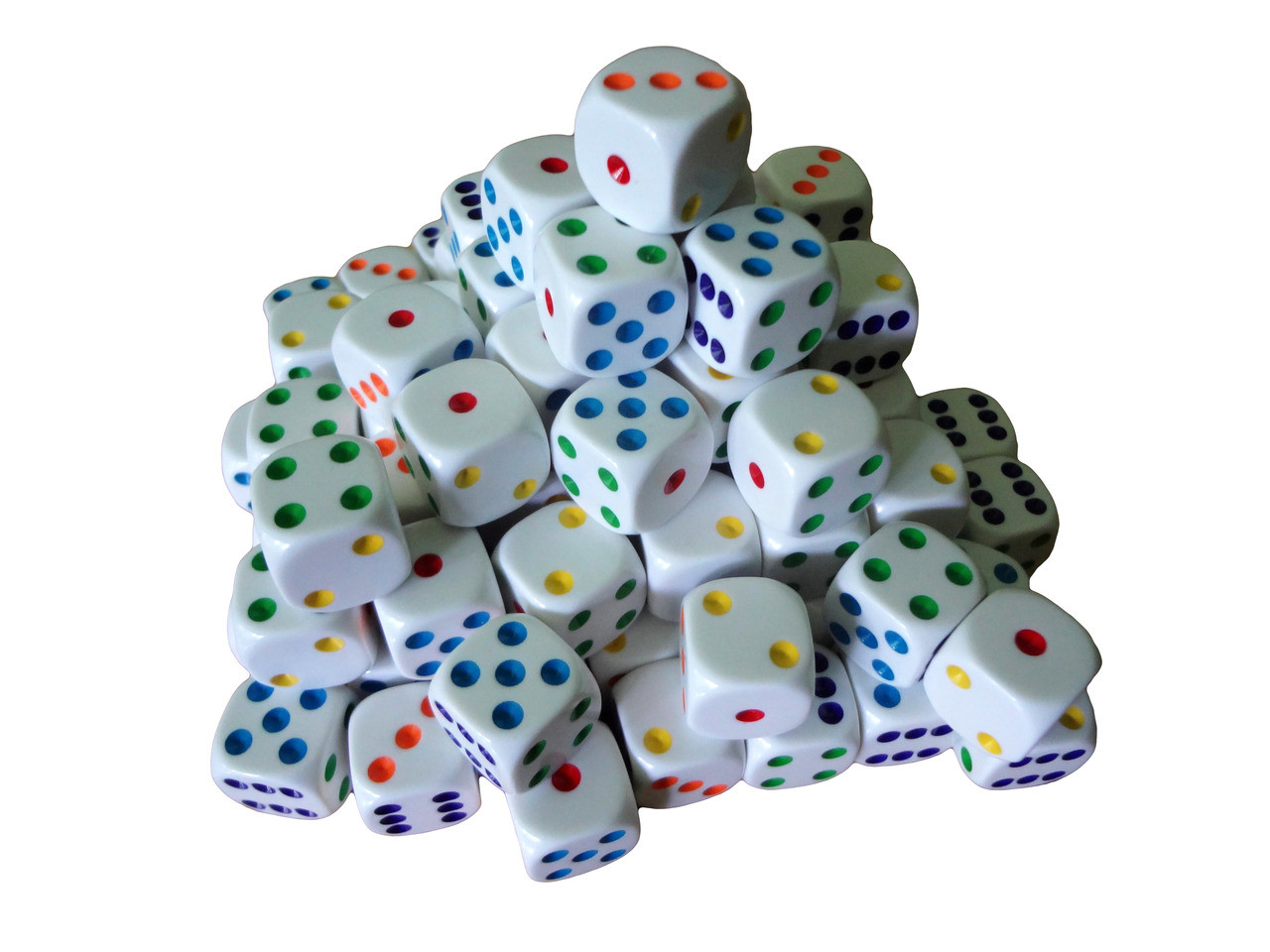 16mm White Round Corner Dice w/ Colored Pips - Hobby Monsters