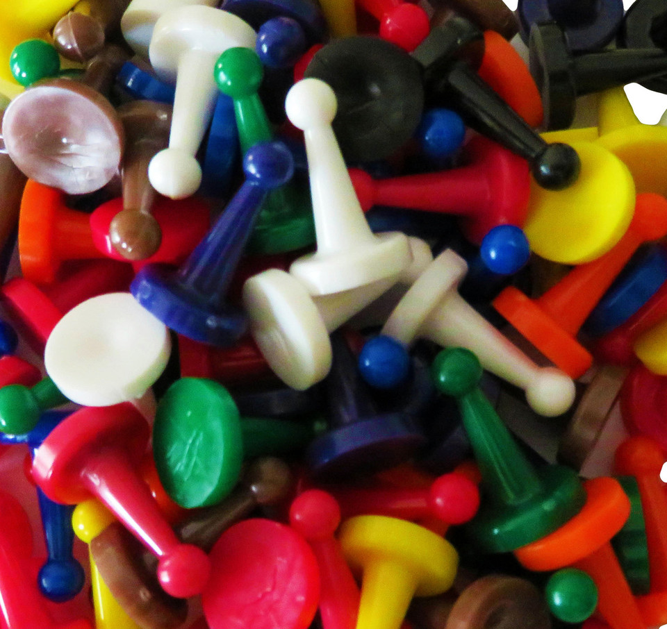 100 Count - Assorted Game Pawns (10 Colors) - Hobby Monsters