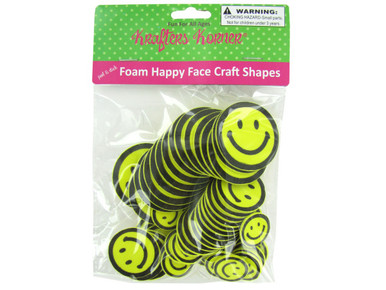 Peel & Stick Foam Happy Face Craft Shapes (pack of 12) - Hobby Monsters