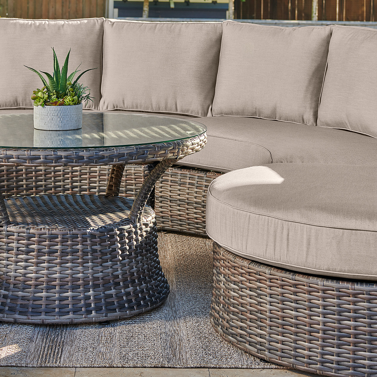 San Lucas Outdoor Wicker with Cushions 6 Piece Cuddle Beds Contour ...