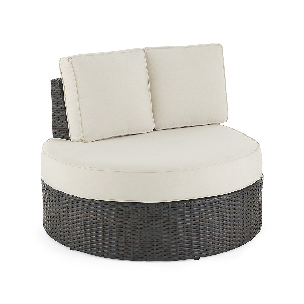 San Lucas Outdoor Wicker with Cushions Left Facing Cuddle Bed Sectional ...