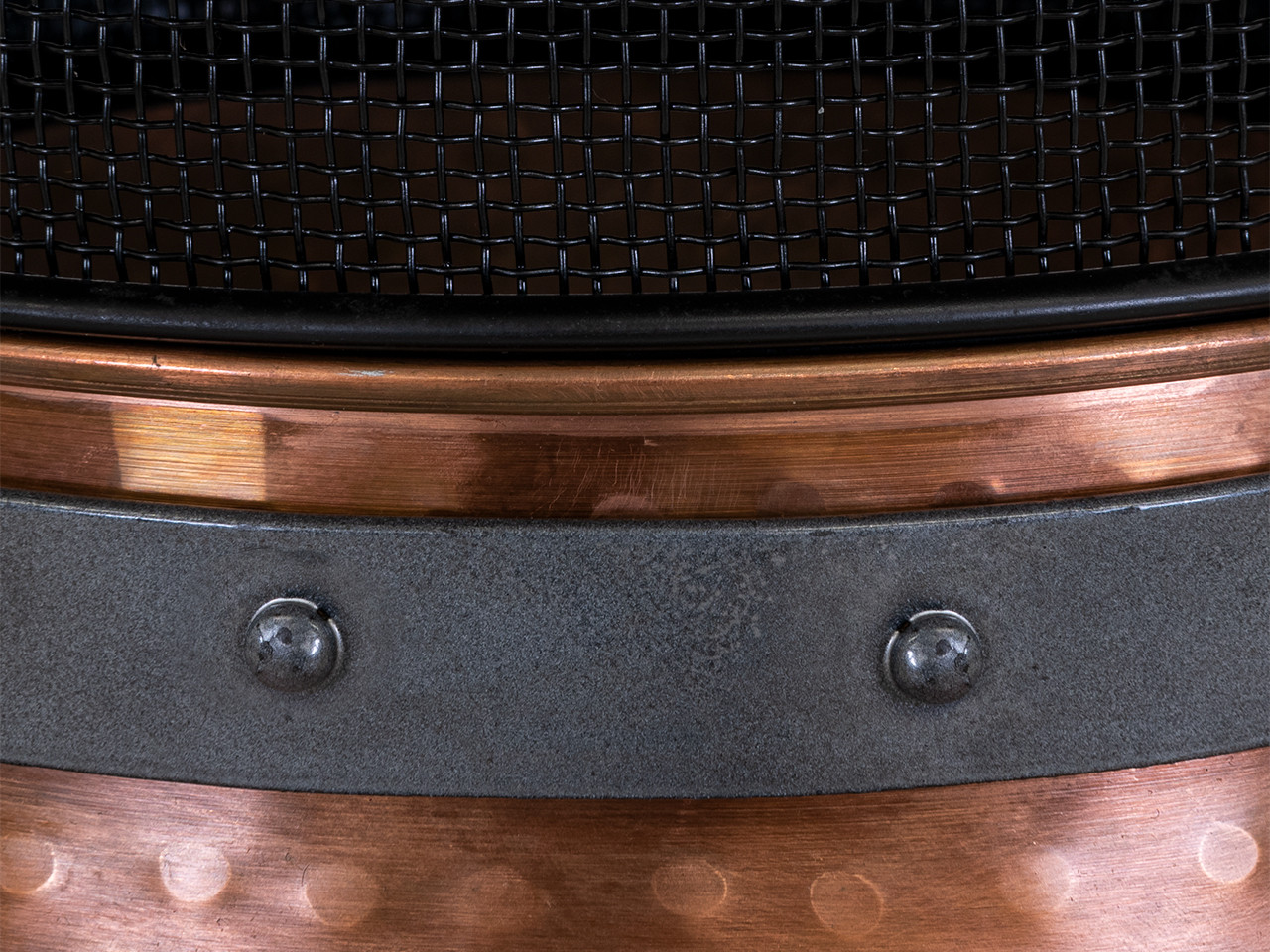 39 in. H. Solid Copper Chiminea Fire Pit with Wrought Iron Base - Chair ...