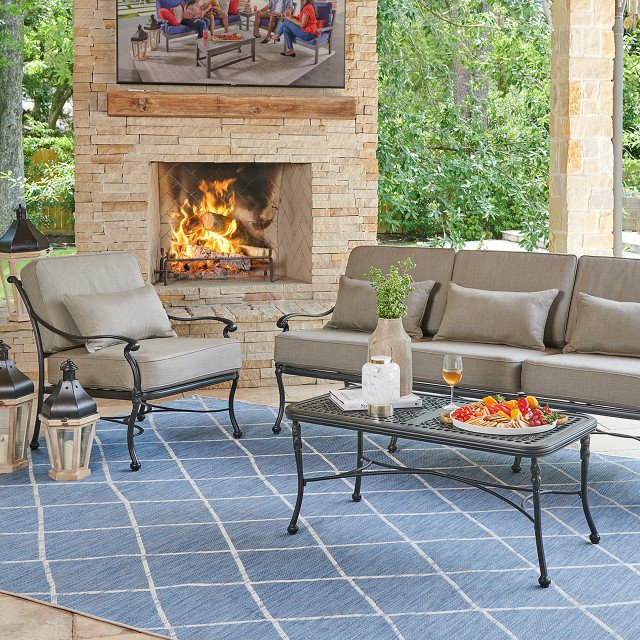 Eclipse Autumn Rust Aluminum and Pashmina Cloud Cushion 4 Pc. Swivel ...