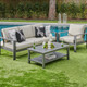 Soho Slate Grey Aluminum and Cushion 3 Pc. Sofa Group with 50 x 28 in ...