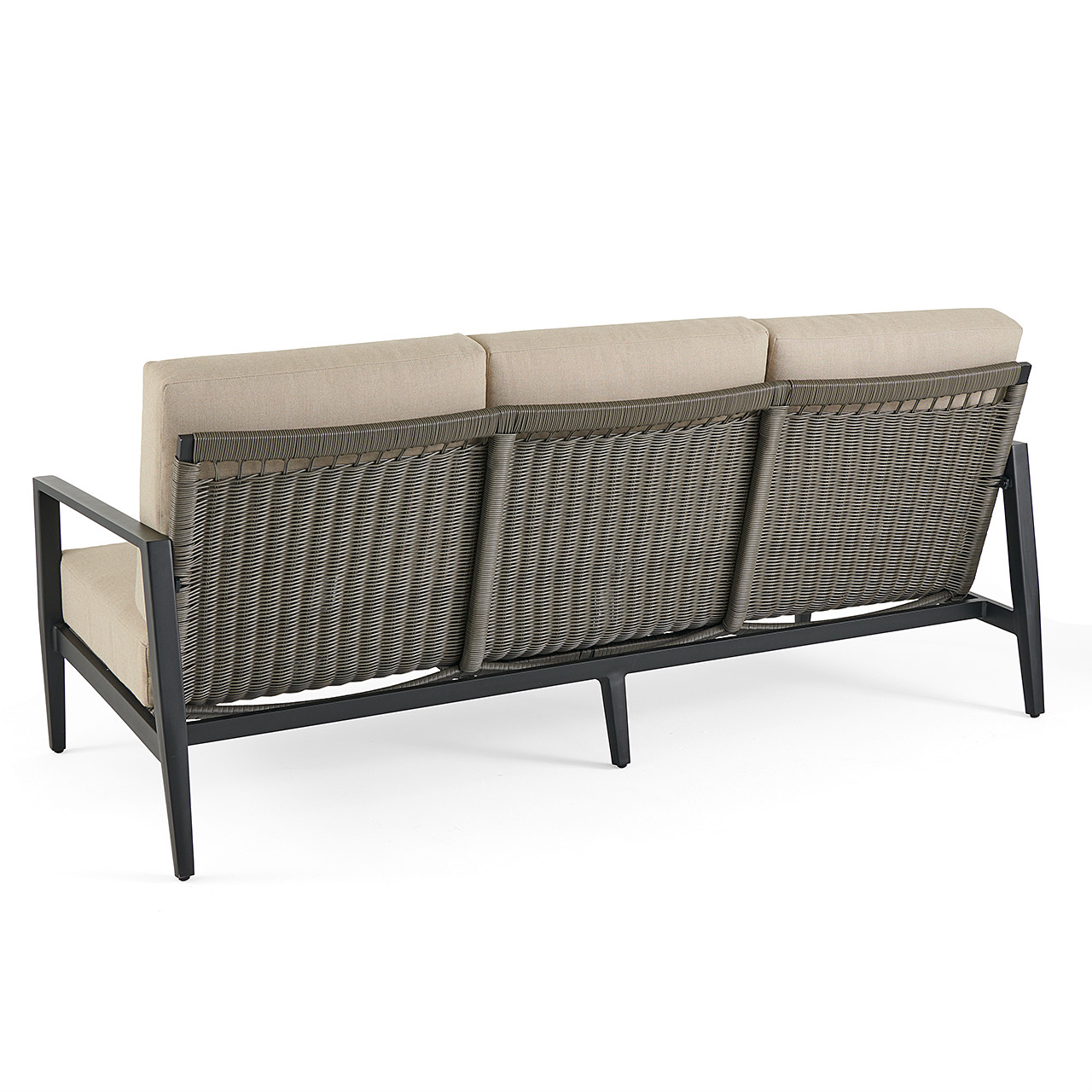 Tulum Husk Midnight Aluminum with Cushions Sofa (Mainstreet Sky ...