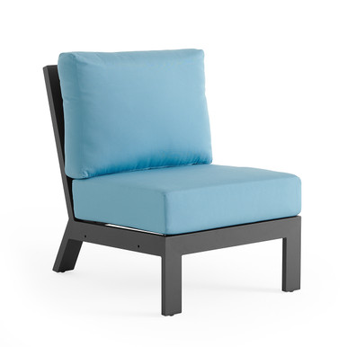 Montecito Charcoal Aluminum with Cushions Armless Club Chair - Chair ...