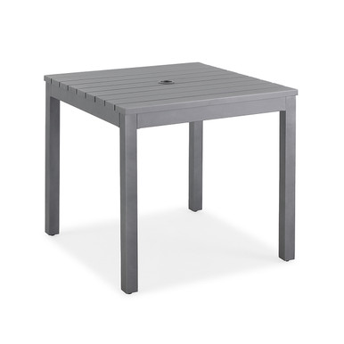 Soho Slate Grey Aluminum 32 in. Sq. Slat Top Dining Table