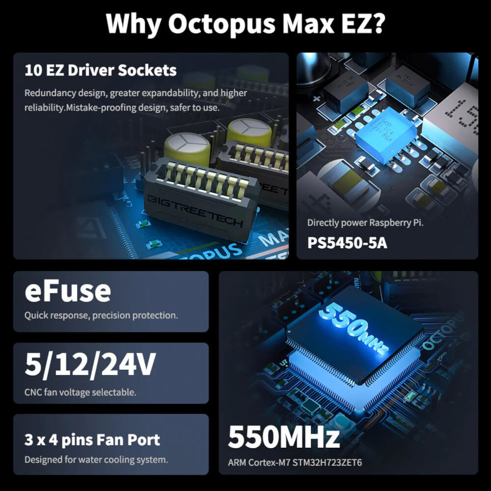 BIGTREETECH BTT Octopus Max EZ 32-Bit 3D Printer Control Board | Spool3D Canada