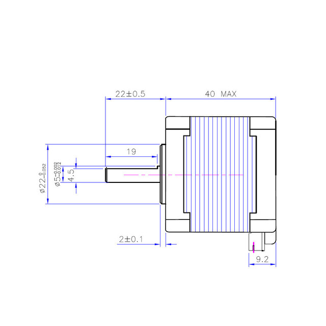 NEMA17 0.9 Degree High Temperature Stepper Motor - 40mm | SPOOL3D Canada