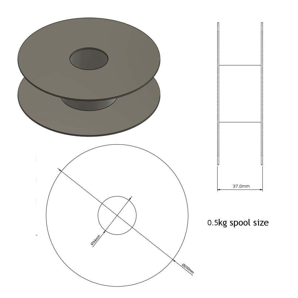 Natural Dissolvable PVA - 1.75mm 3D Printer Filament | Spool3D Canada