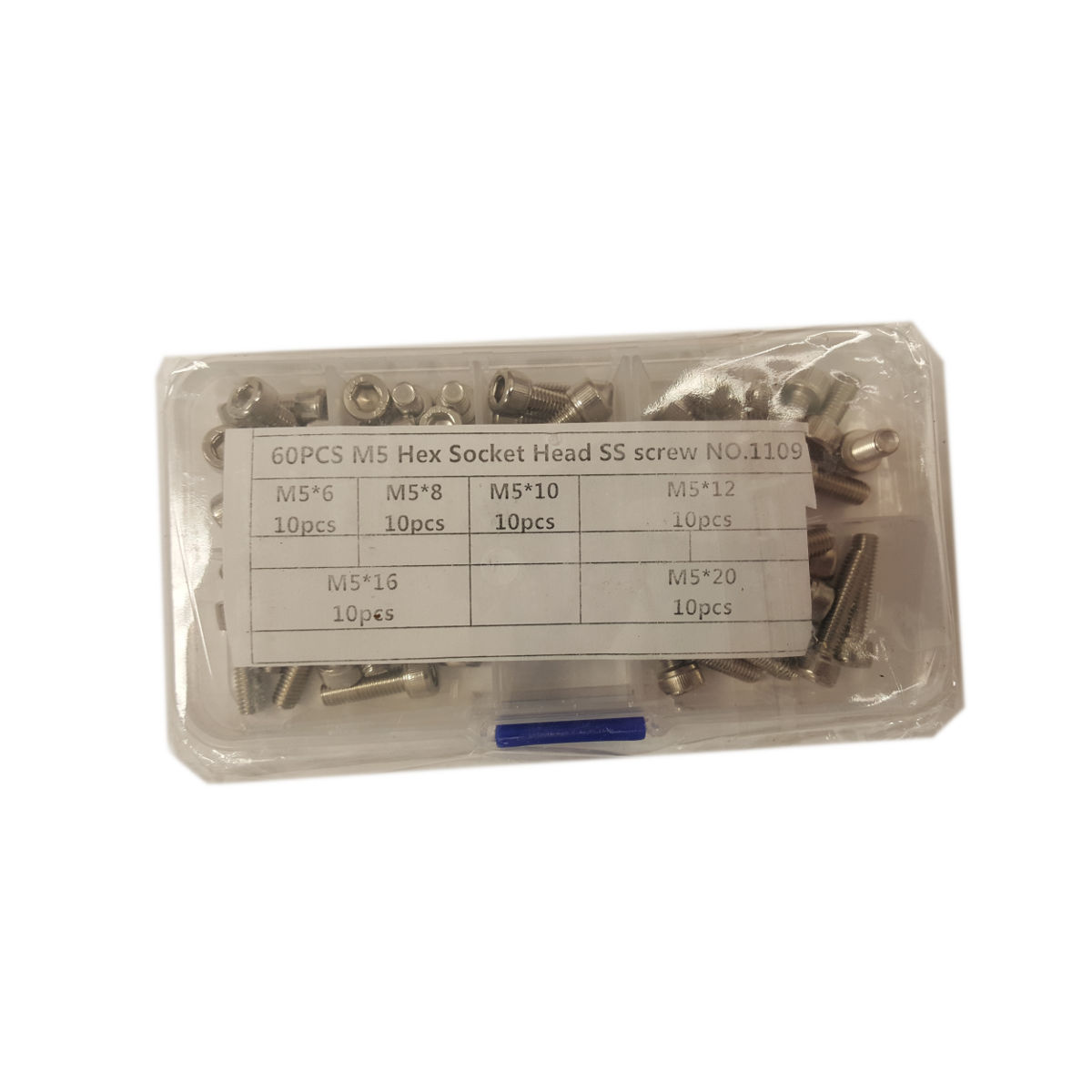 M5 Socket Head Cap Screw - 60 Piece Kit - Stainless Steel | SPOOL3D Canada