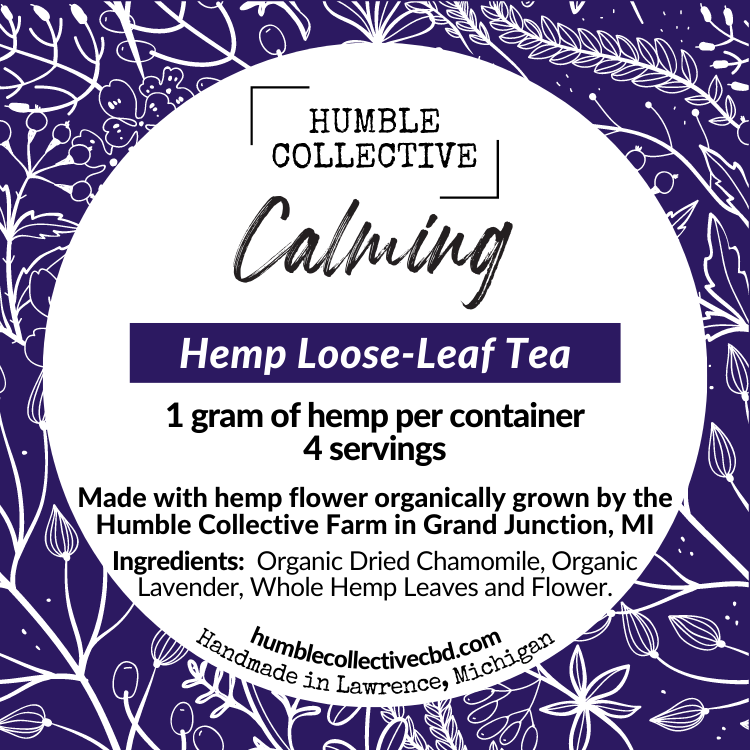 Calming Herbal Hemp Tea – Chamomile, Lavender & Organic Hemp Flower