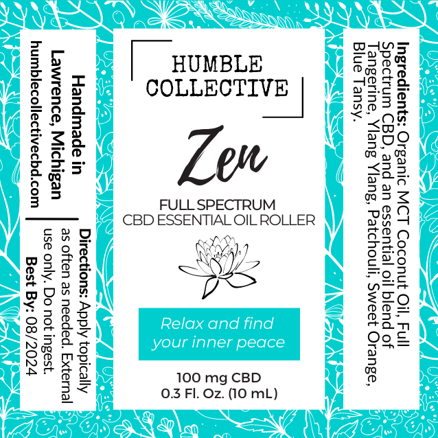 Full Spectrum Zen Roller | 100 mg CBD Aromatherapy for Peace & Relaxation