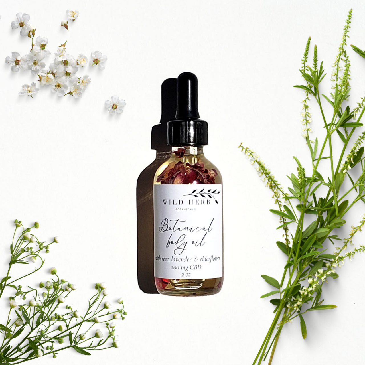 Botanical Body Oil | Organic Herbal CBD Oil for Skin Hydration & Calm