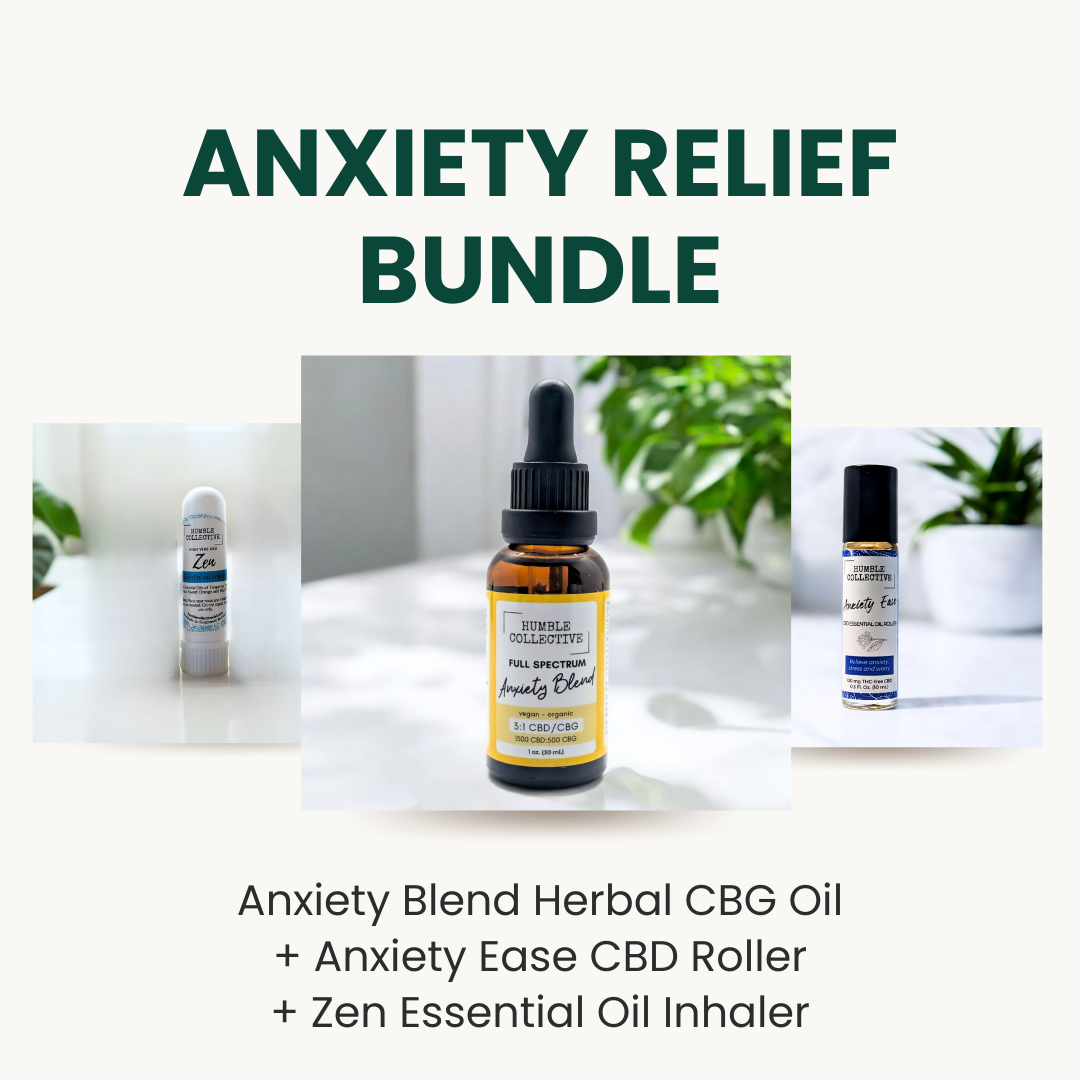 Anxiety Relief Bundle | Herbal CBG Oil + CBD Roller + Zen Inhaler ...