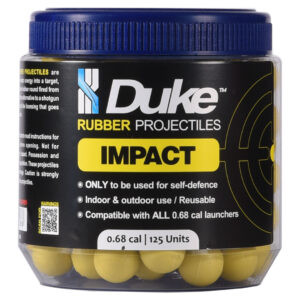 DUKE DEFENCE THUMPER .68 CALIBER DEFENSE ROUNDS BYRNA COMPATABLE JAR OF 125