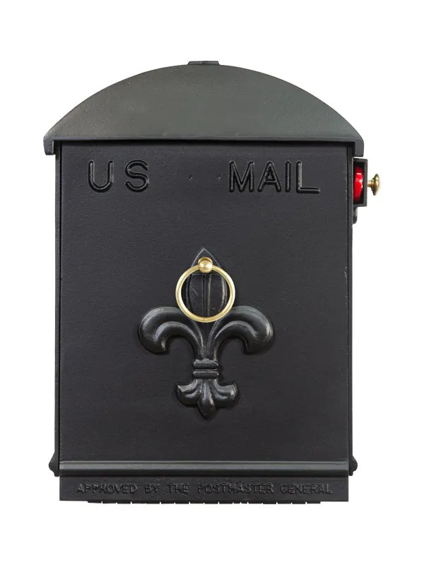 Cast Aluminum Mailbox Black Imperial Fleur De Lis Mailbox - Cast ...