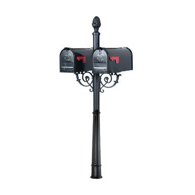 Twin Contemporary Mailbox Post System With Standard Solar Box, No ...