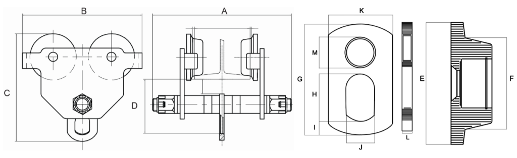 .25 T Stainless Steel Push Beam Trolley