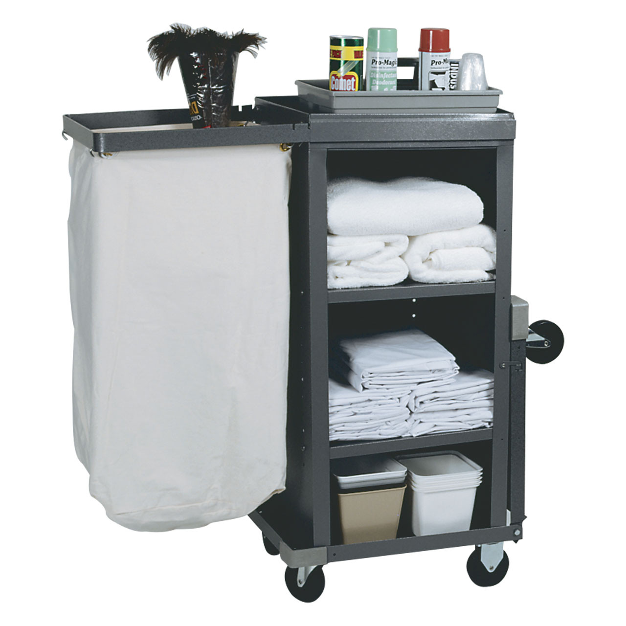 Deluxe Full Size Housekeeping Cart with Doors