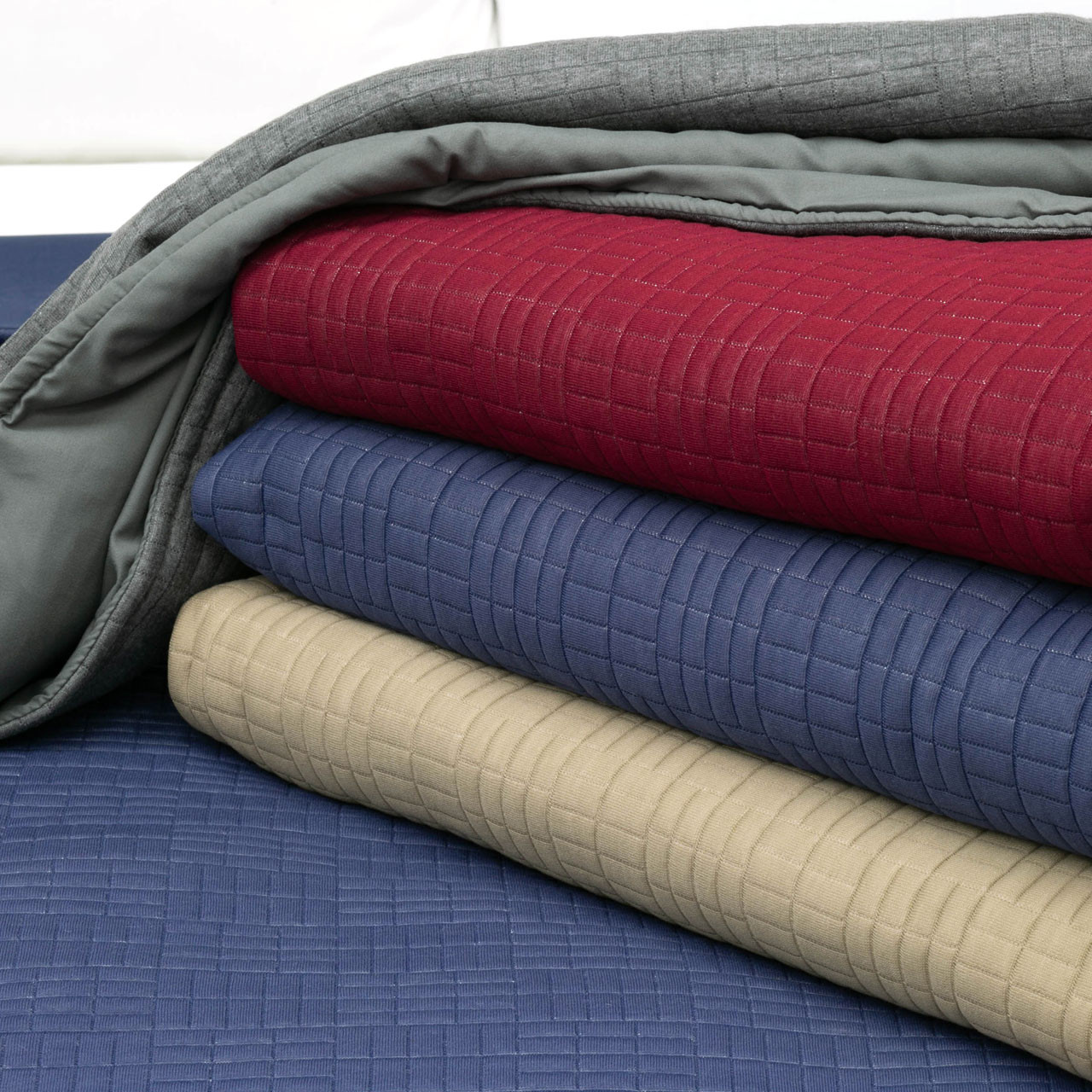 Cloud Jacquard Quilted Throw Blankets | National Hospitality