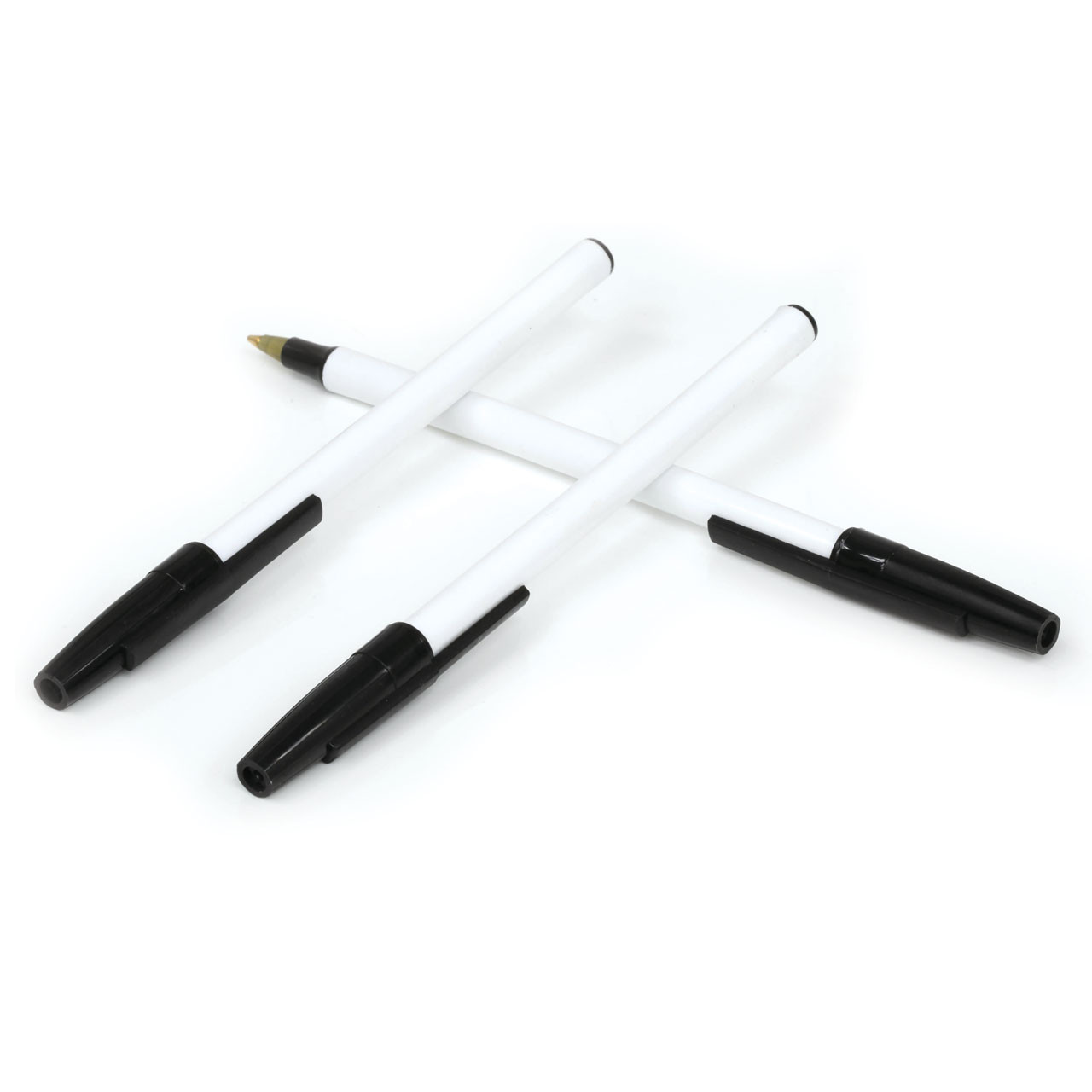 Plain White Stick Pens - Black Ink | National Hospitality