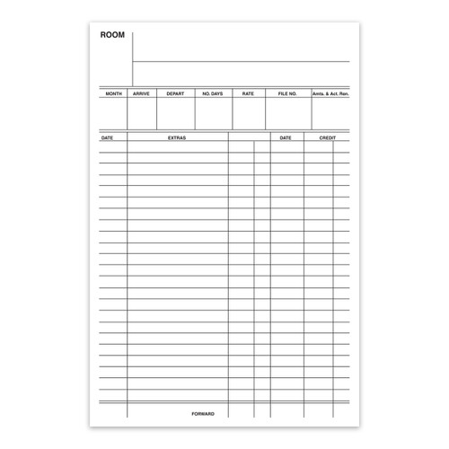 Plain or Numbered Hotel Registration Cards | National Hospitality