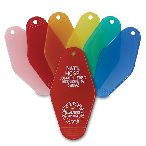 Custom Imprinted 3.5 inch Translucent Hotel & Motel Key Tags