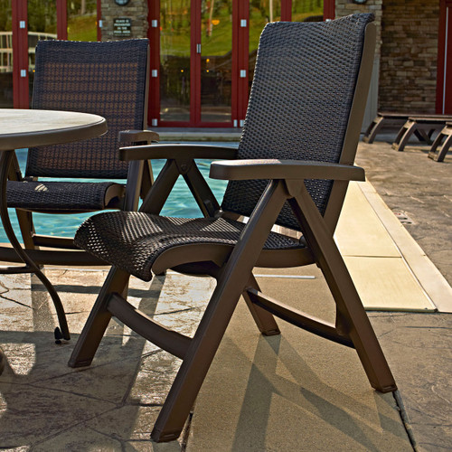 Grosfillex Java Wicker Folding Chair | National Hospitality