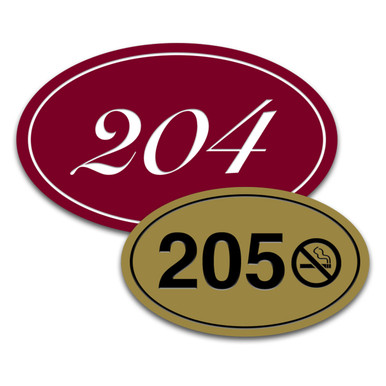 Deluxe Oval Engraved Door Number Signs | National Hospitality
