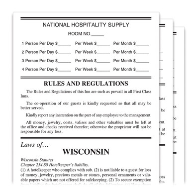 Hotel State Law Cards | National Hospitality