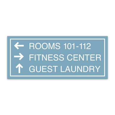 Essential 3-Line Directional Sign with Border - 11.75"W x 5"H