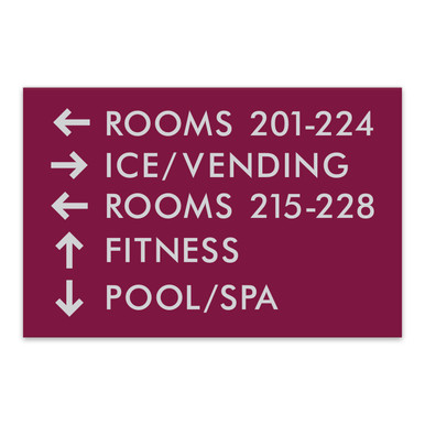 Essential ADA 5-Line Directional Sign - 11.75" x 7.75"