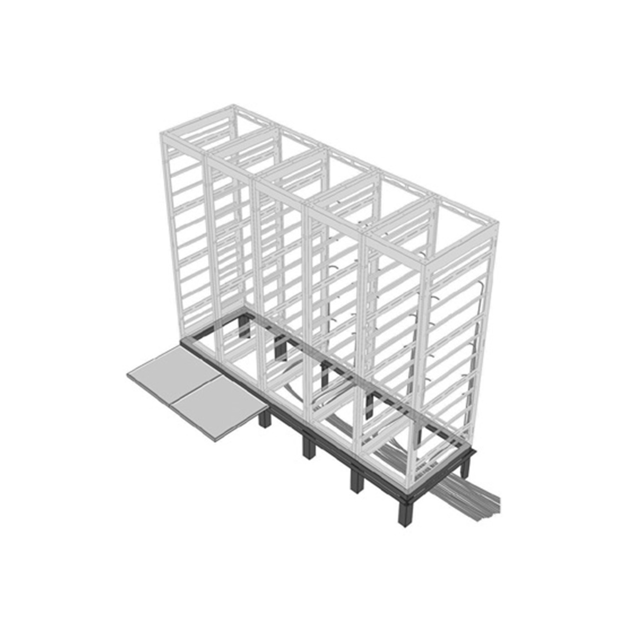 2 Bay Riser Base for 36 Inch Deep for WMRK Racks - Rackmount Solutions