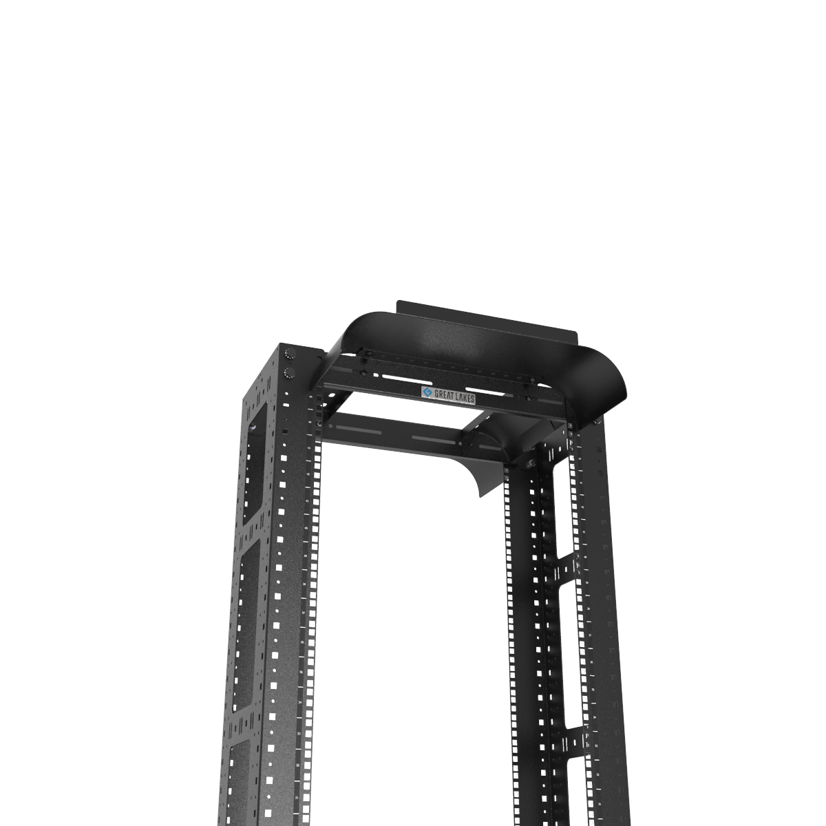 CMR-45U10-B-SQM6 Open Frame 4 Post Rack Black | Great Lakes Case