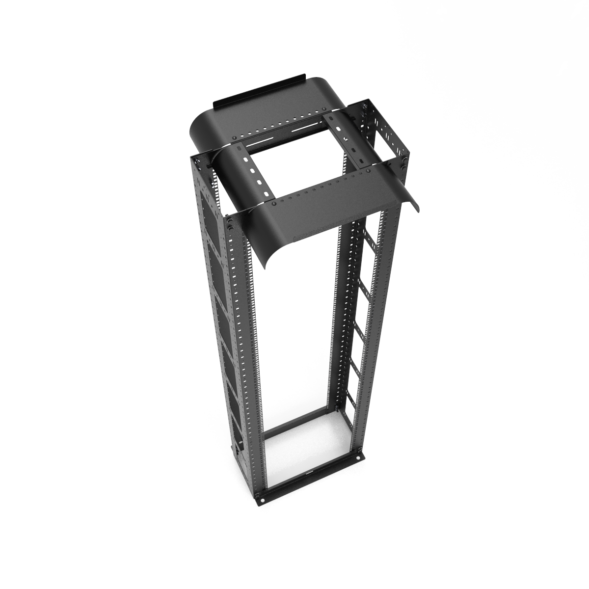 CMR-45U10-B-SQM6 Open Frame 4 Post Rack Black | Great Lakes Case