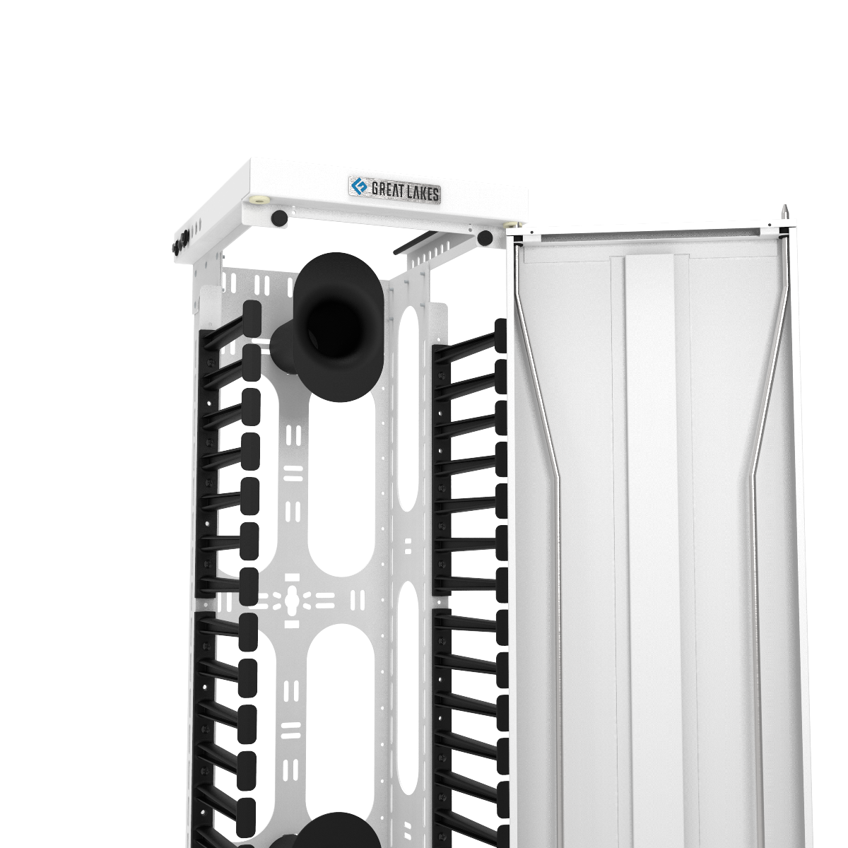 52U x 12"W x 12"D Front Only White Cable Manager VCM-52U-1212FO-W ...