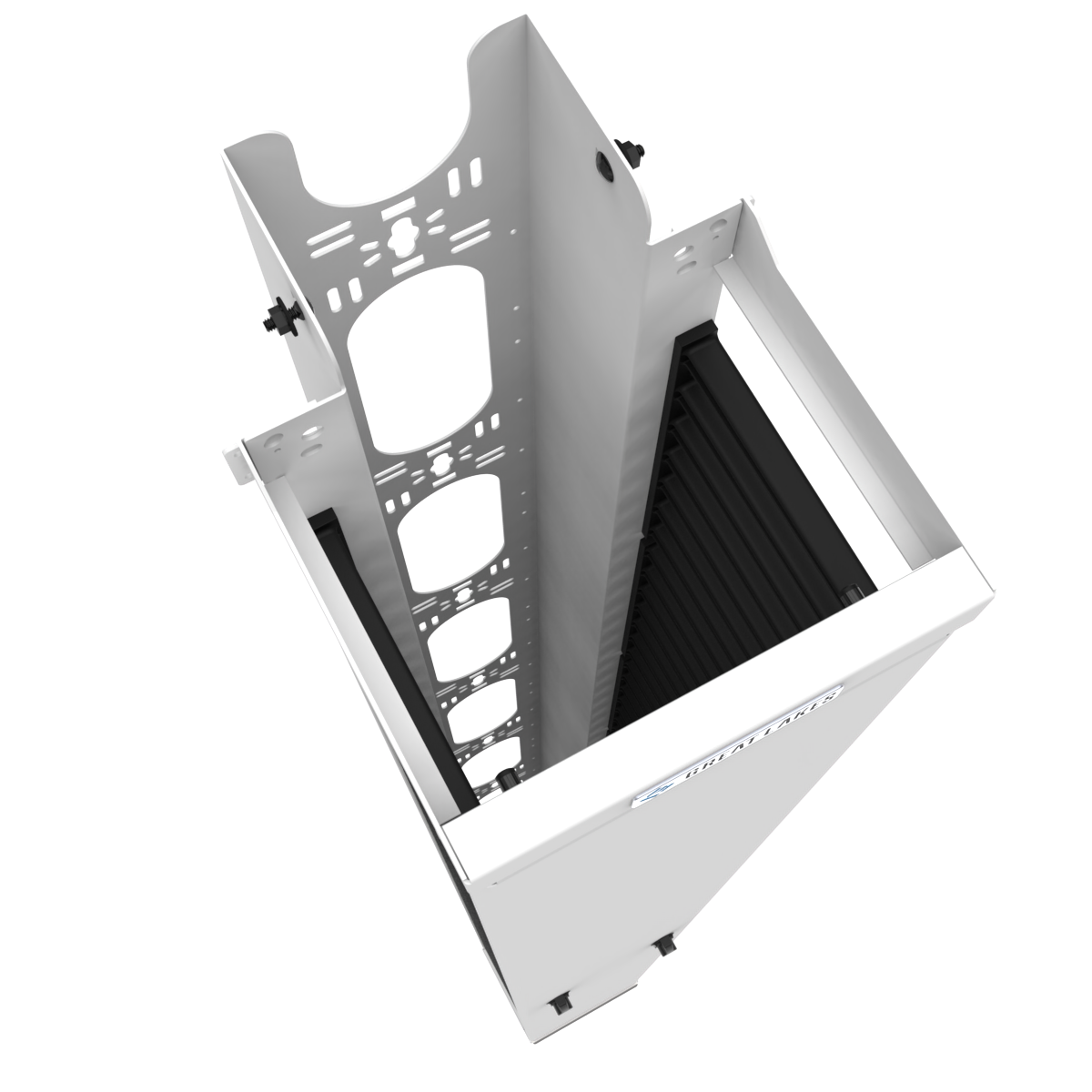 Recesses 59U x 10"W White Vertical VCMX Cable Manager - Rackmount Solutions