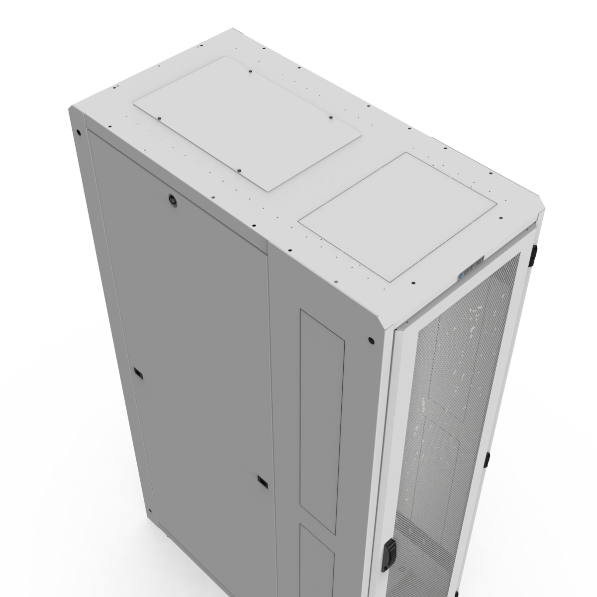 44U 24W42D White ES Cabinet with Mesh Doors - Rackmount Solutions