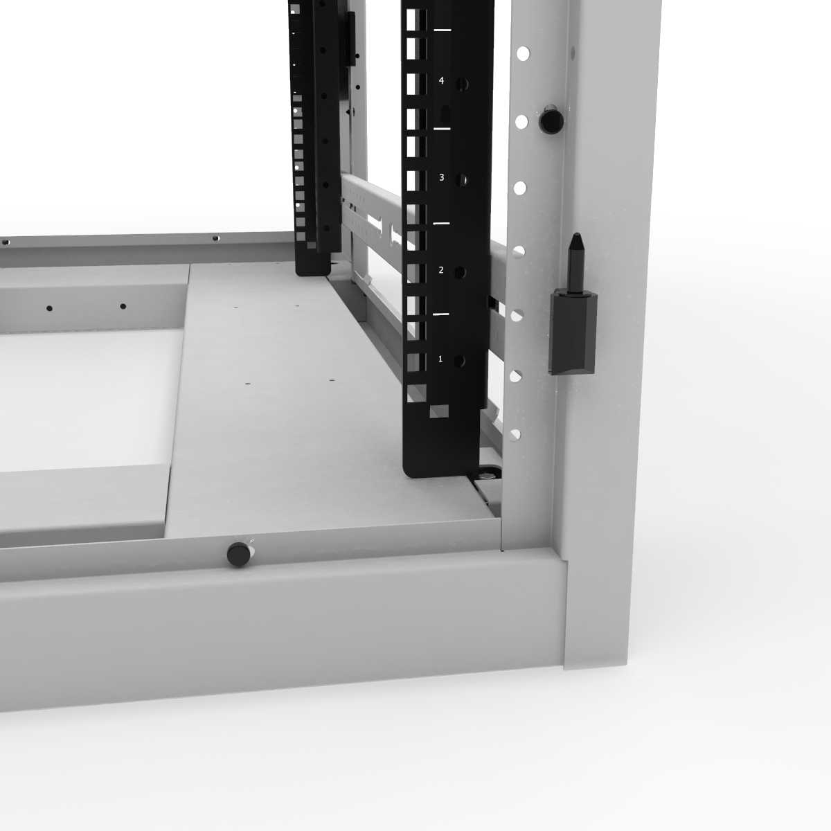 44U 24W42D White ES Cabinet with Mesh Front / Split Mesh Rear ...