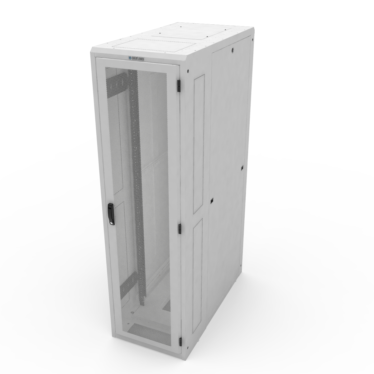 44U 24W48D White ES Cabinet with Mesh Doors - Rackmount Solutions