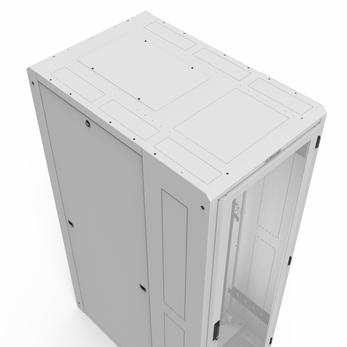 44U 30W 42D White ES Cabinet with Mesh Doors - Rackmount Solutions